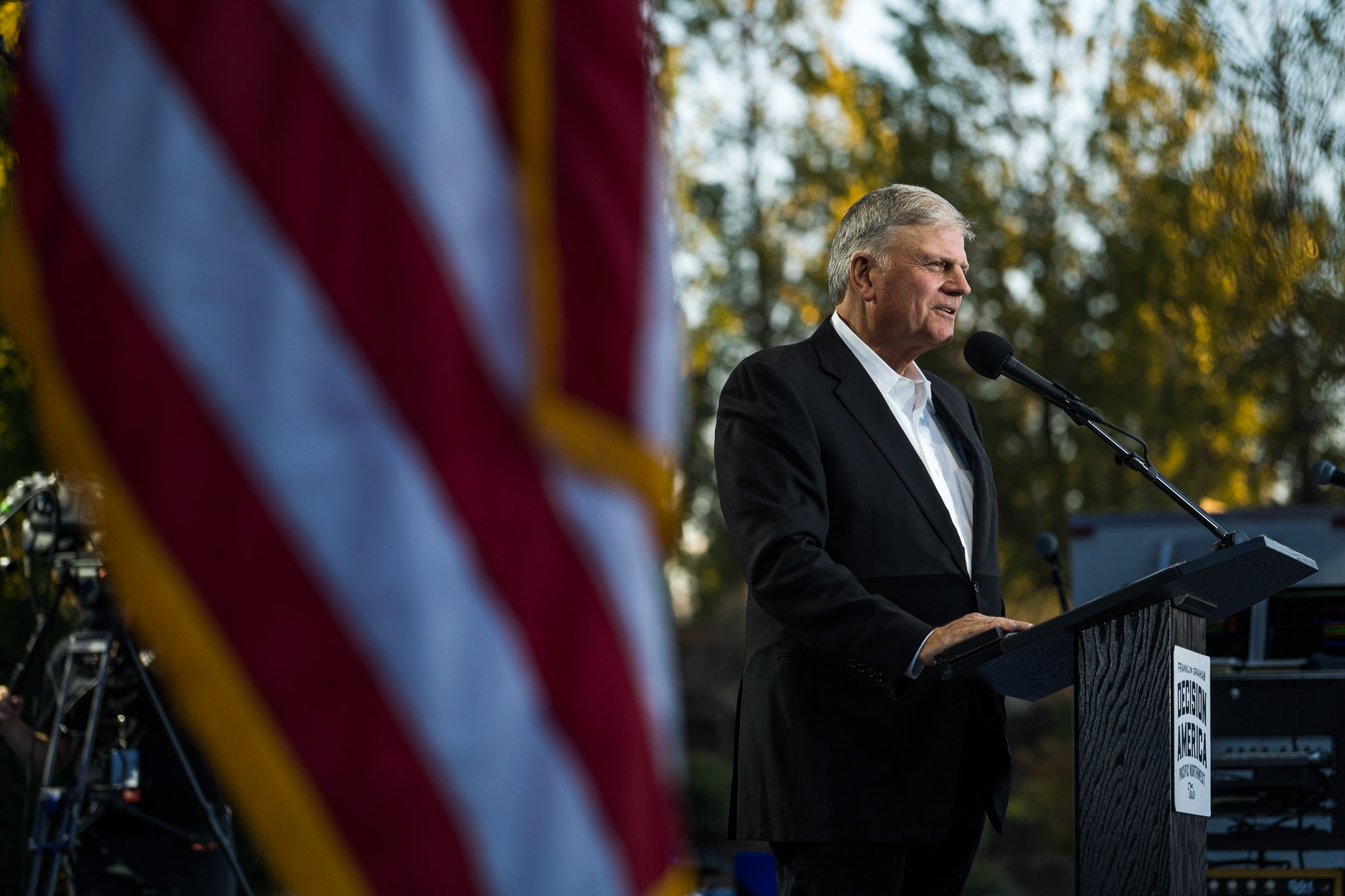 Franklin Graham with flag