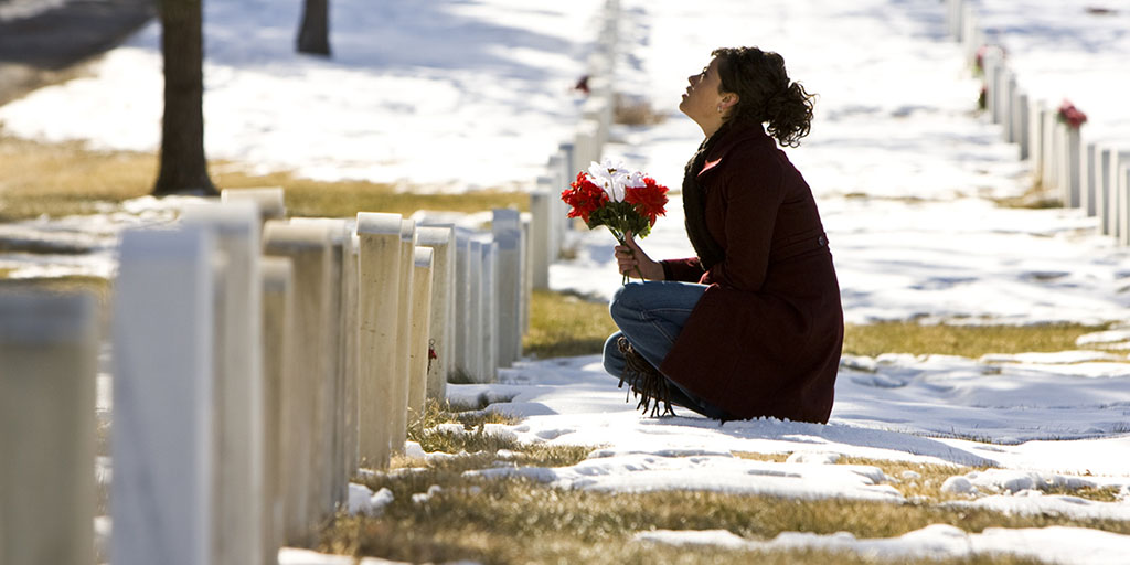 Mourning Woman at Graveside