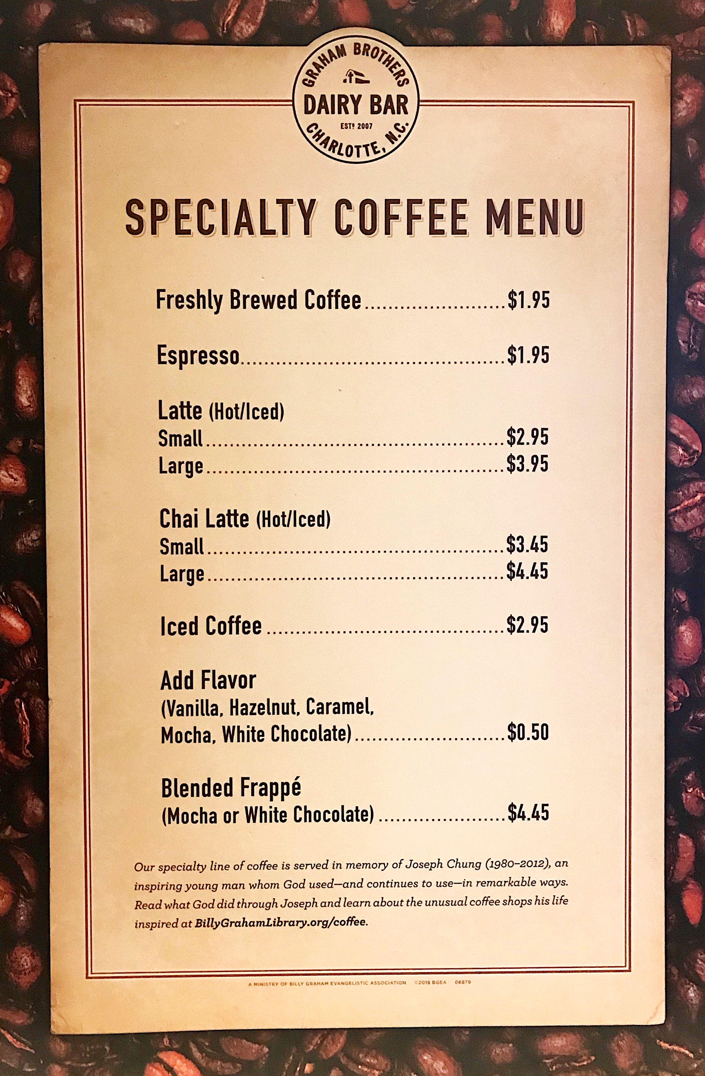 Specialty Coffee At The Graham Brothers Dairy Bar The Billy Graham Specialty Coffee At The Graham Brothers Dairy Bar The Billy Graham