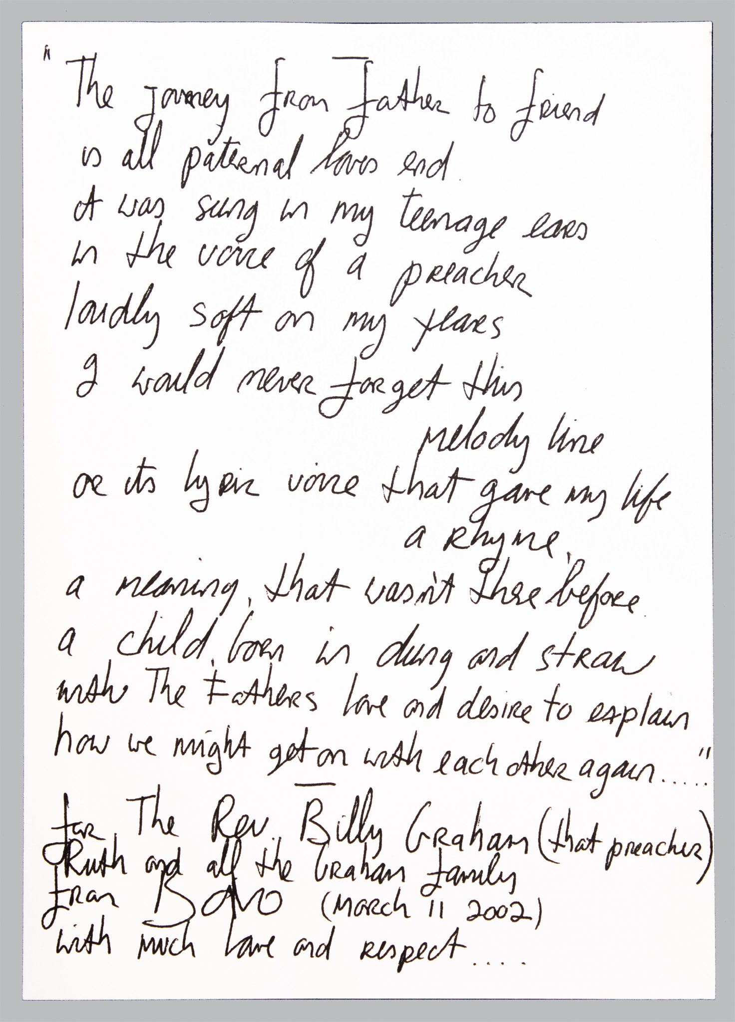 From the Archives: Billy Graham & Bono - The Billy Graham Library Blog