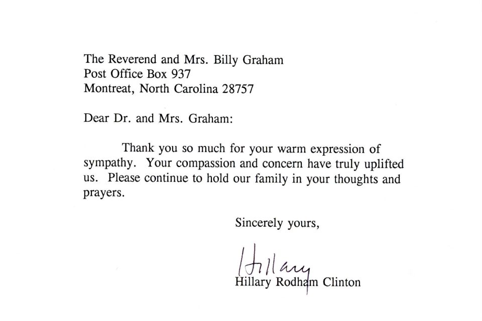 Hillary-Rodham-Clinton_Letter - The Billy Graham Library