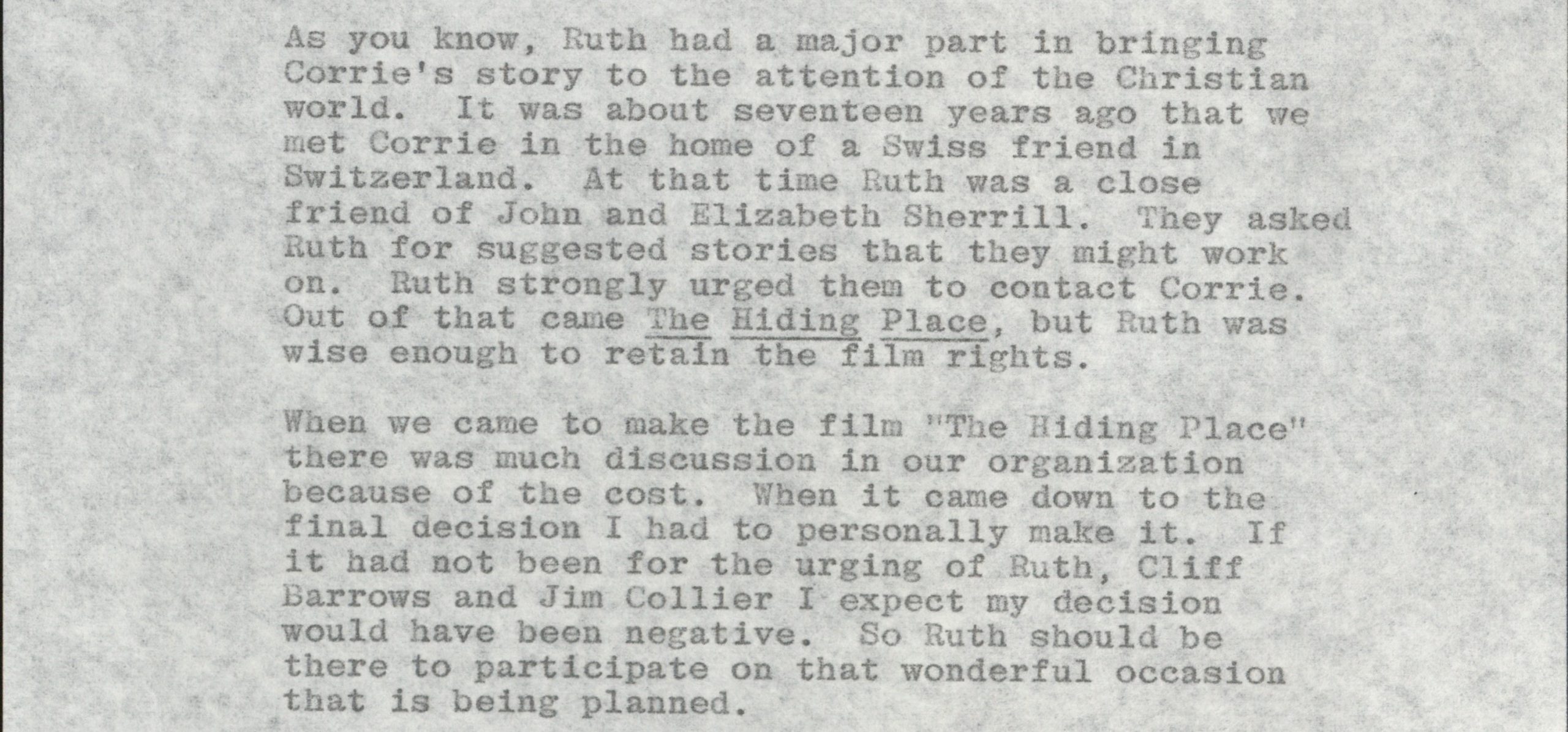 From the Archives: Corrie ten Boom’s Friendship with Billy and Ruth Graham